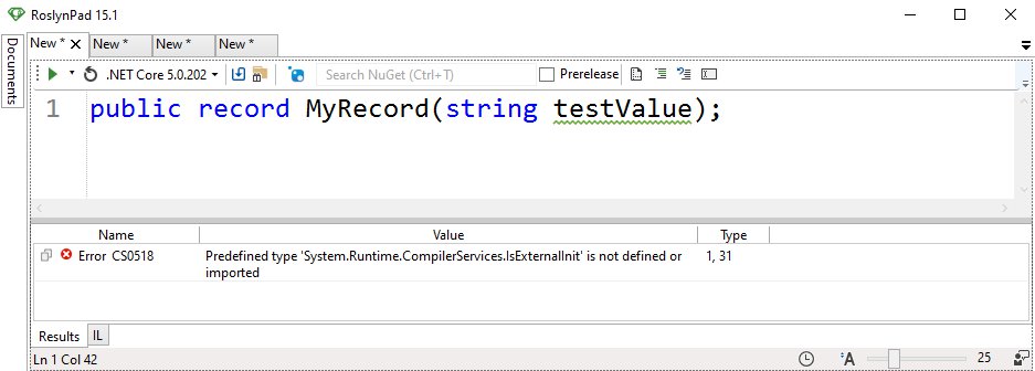 Unable to support new record class, etc · Issue #373 · roslynpad/roslynpad · GitHub