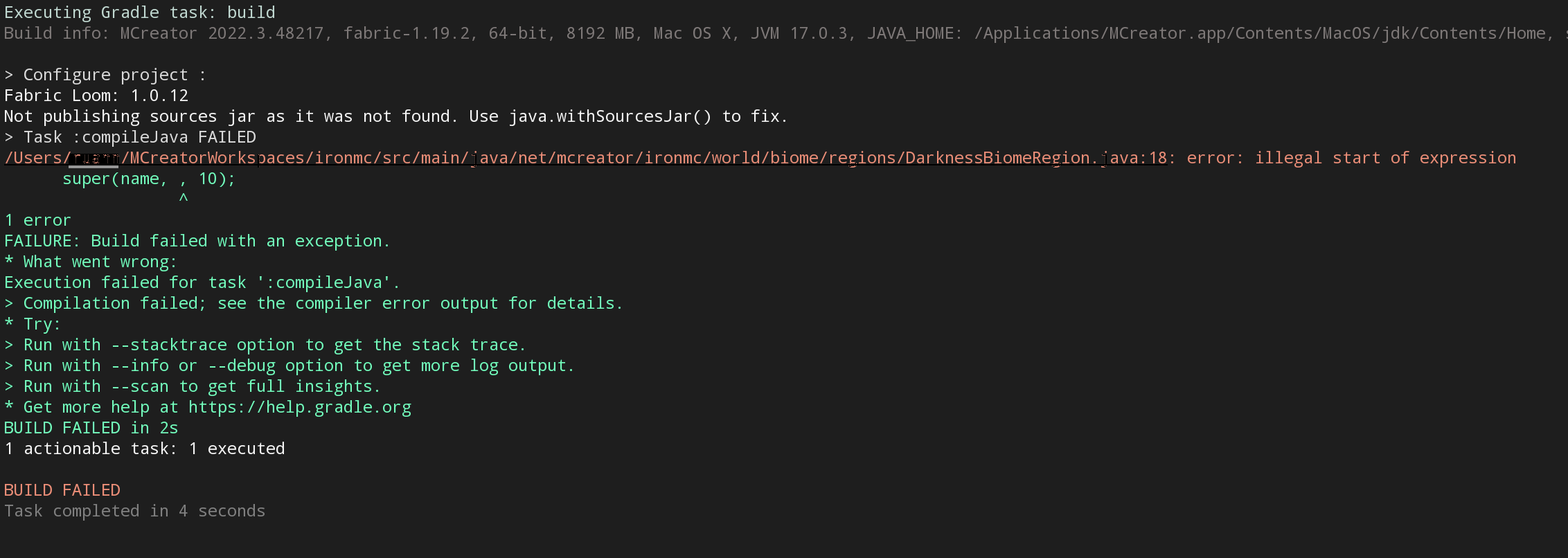 Creating custom biome error · Issue #329 · Goldorion/Fabric-Generator-MCreator · GitHub
