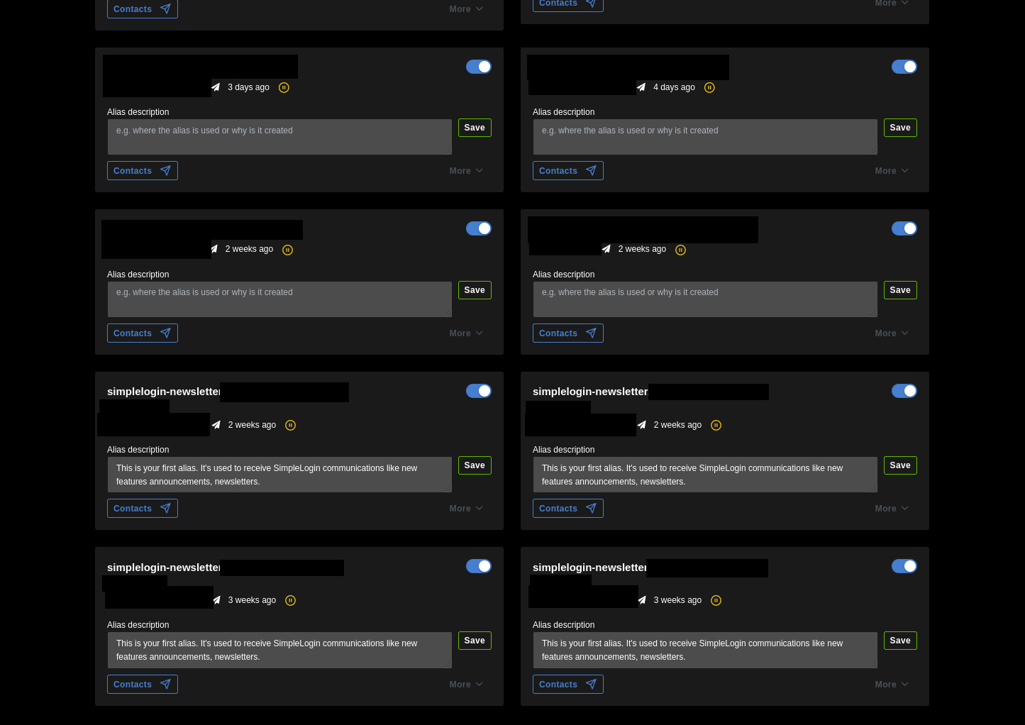 First alias is shown multiple times 4.6.3-beta (selfhost) · Issue #1475 · simple-login/app · GitHub