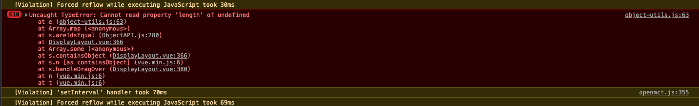 [Telemetry Tables] Error in console while dragging columnns · Issue #3424 · nasa/openmct · GitHub