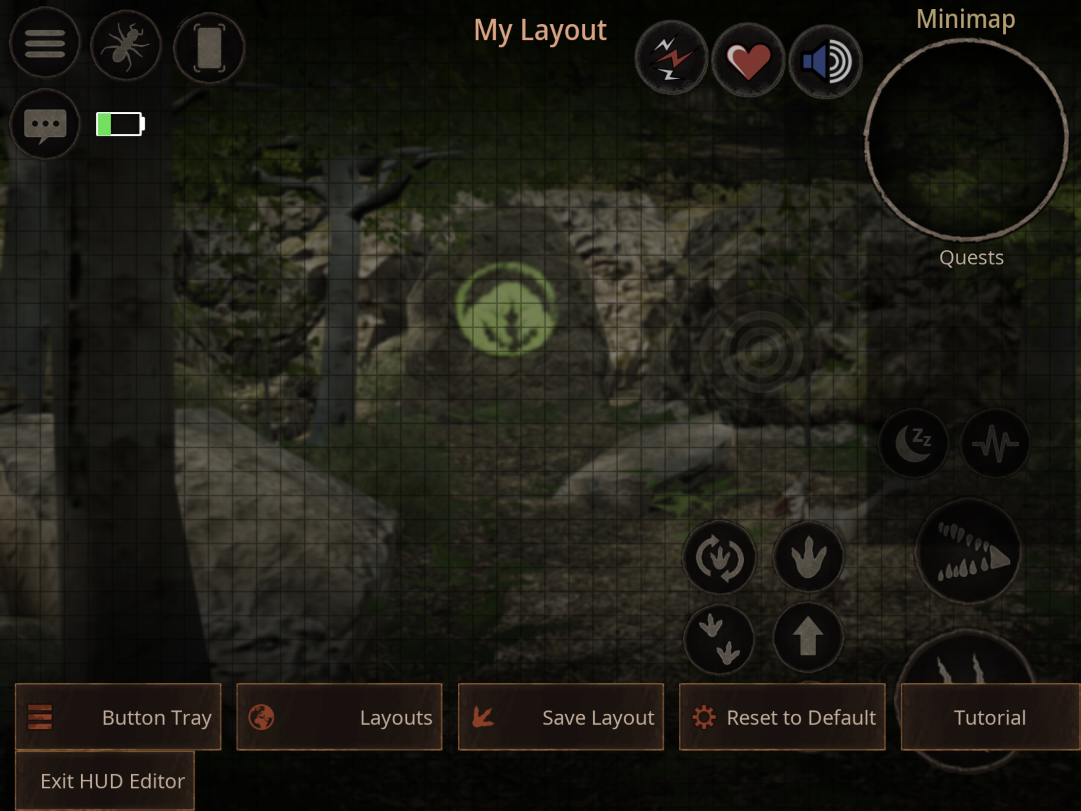 HUD Menu Bar Covers Default Layout Crouch Button, Rendering it Almost ...