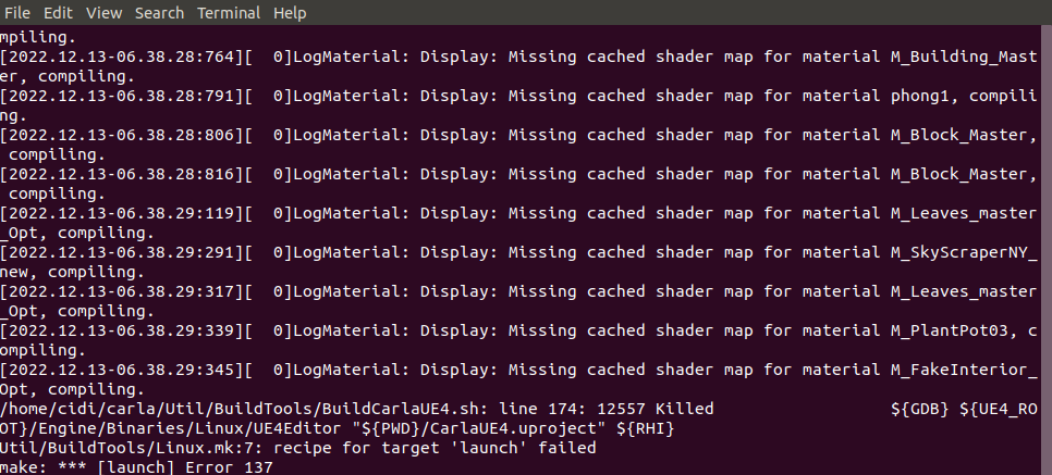 A "make launch" error on Ubuntu 18.04 · Issue #6040 · carla-simulator/carla · GitHub
