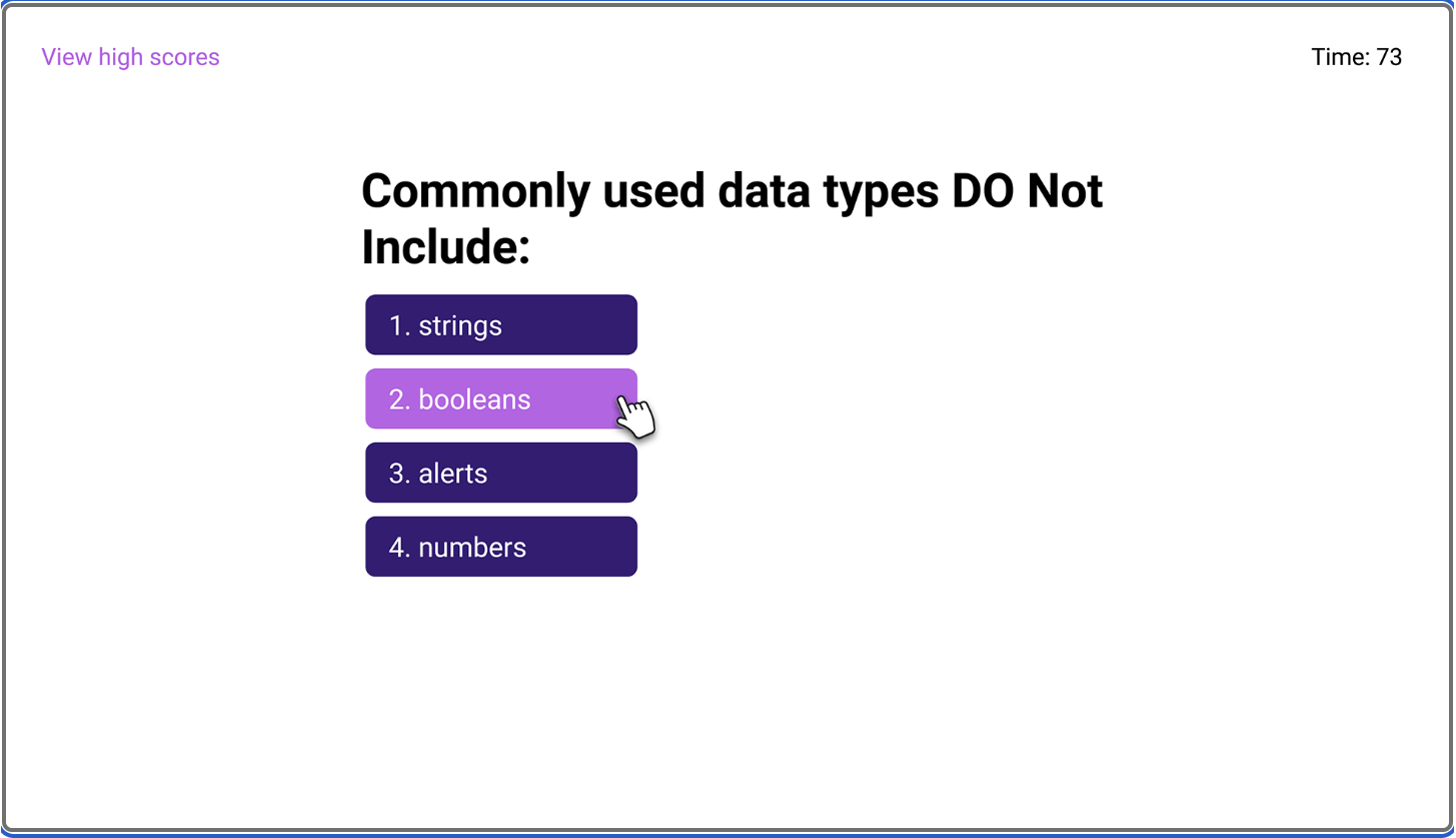 GitHub - nouriyin/web-APIs-challenge-code-quiz: Timed quiz on JavaScript fundamentals that ...
