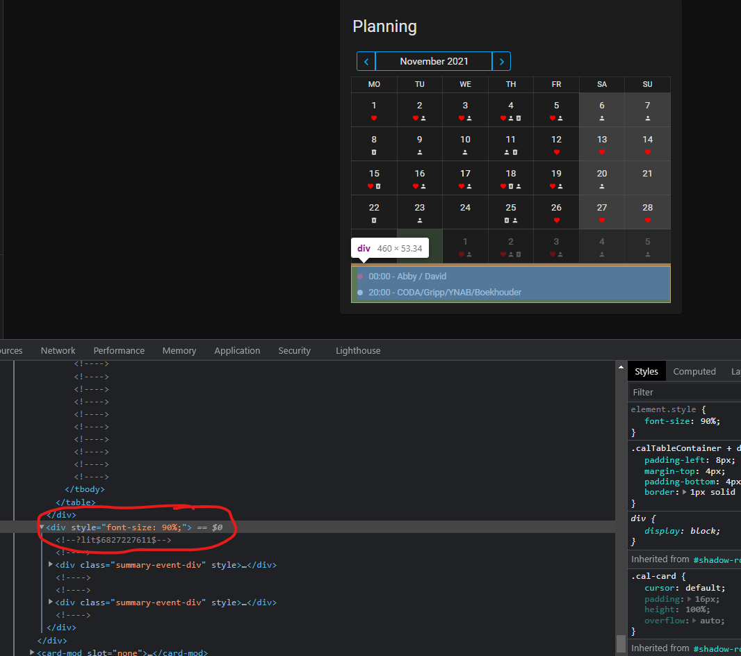 Add CSS class to summary on Calendar mode · Issue #540 · totaldebug ...