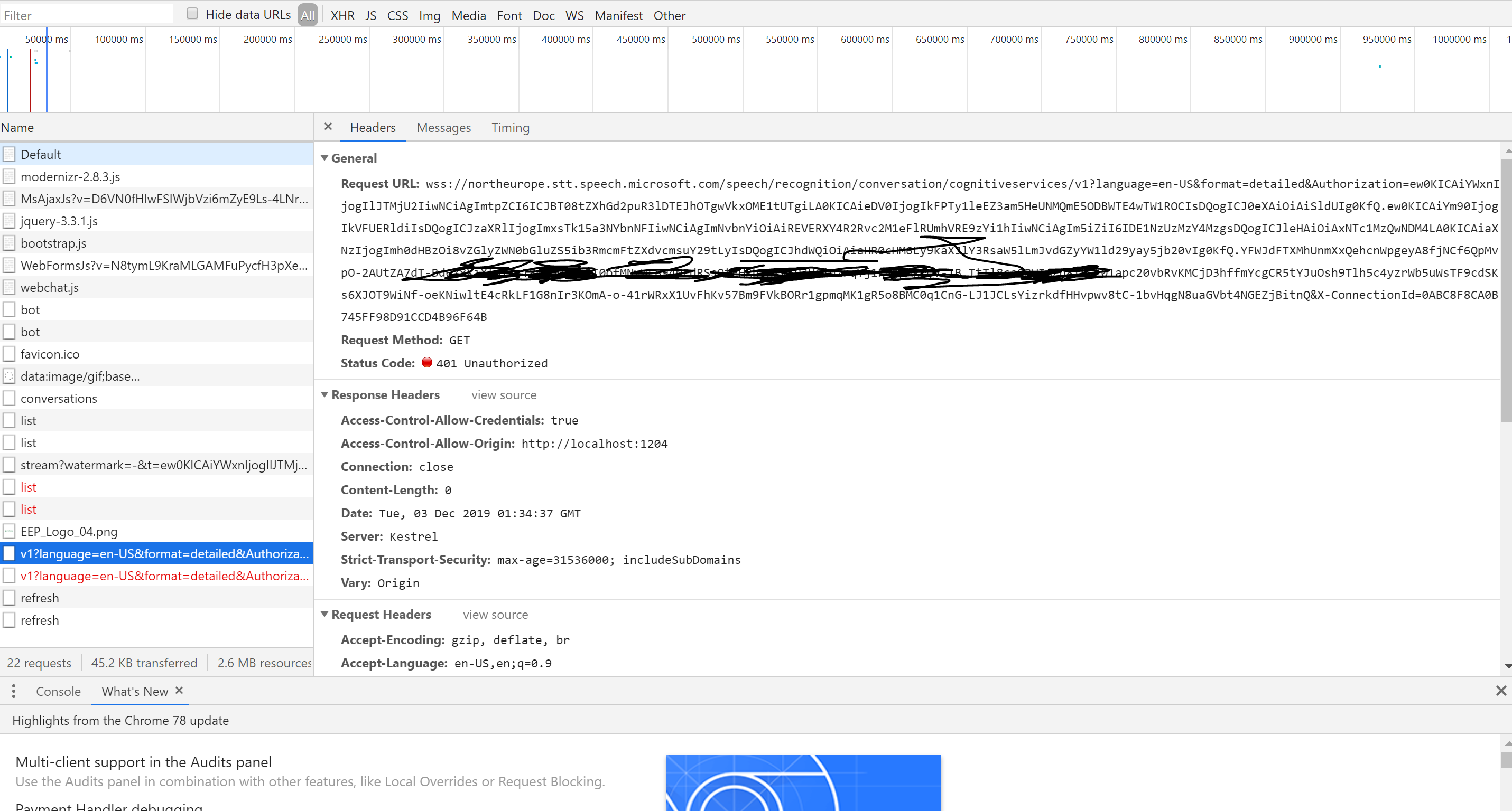 403 error while passing token to directline · Issue #2607 · microsoft/BotFramework-WebChat · GitHub