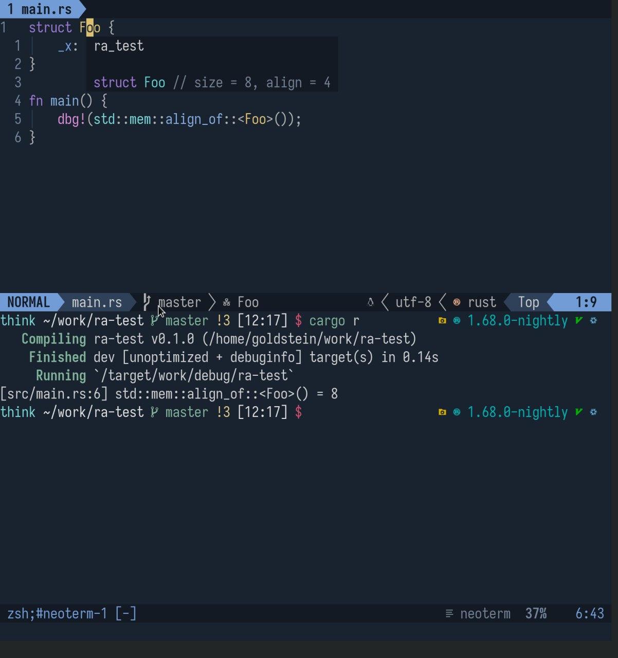 Alignment is misreported for type containing usize · Issue #14314 · rust-lang/rust-analyzer · GitHub