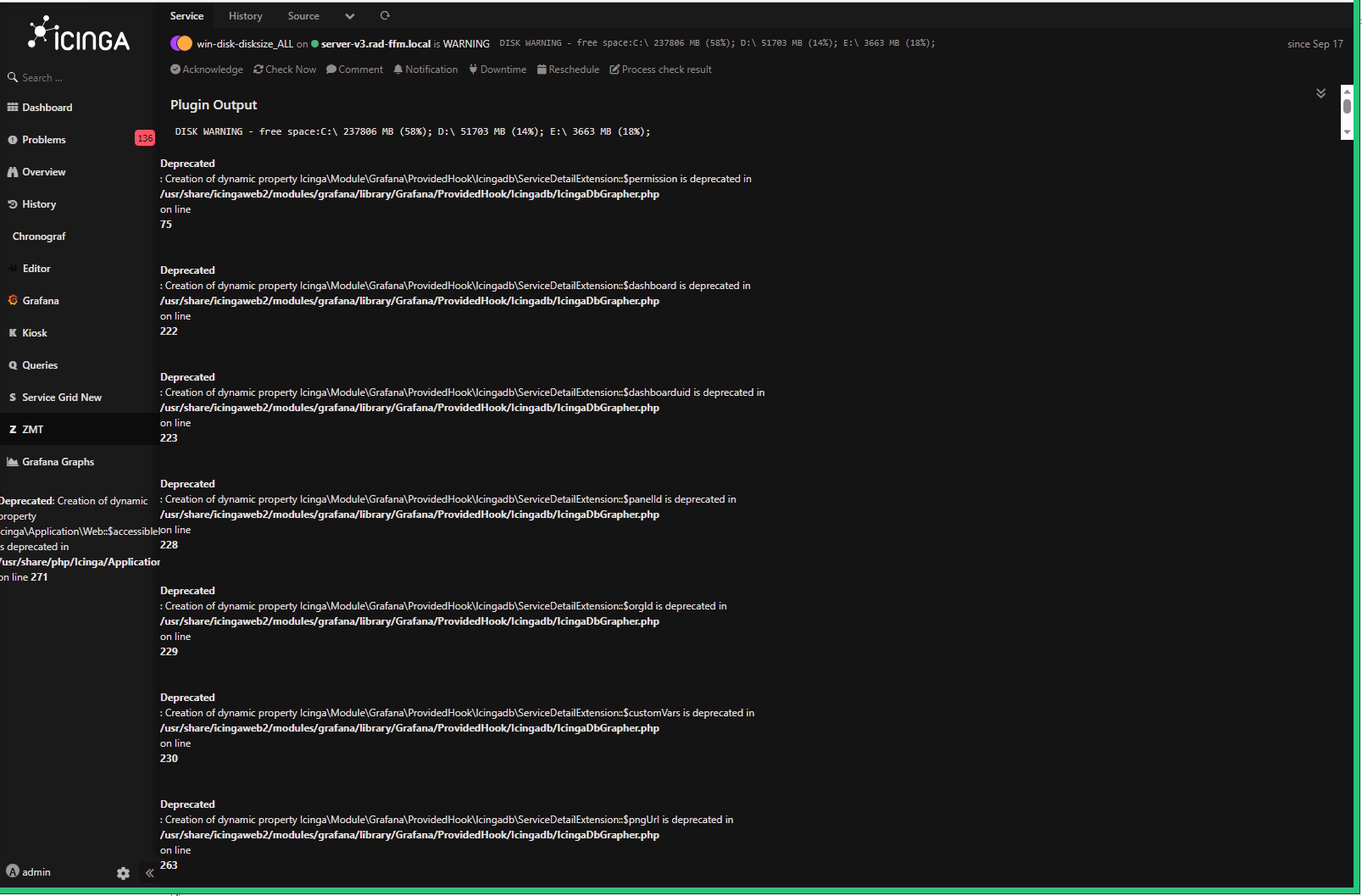 Always disable deprecated messages in production · Issue #5117 · Icinga/icingaweb2 · GitHub