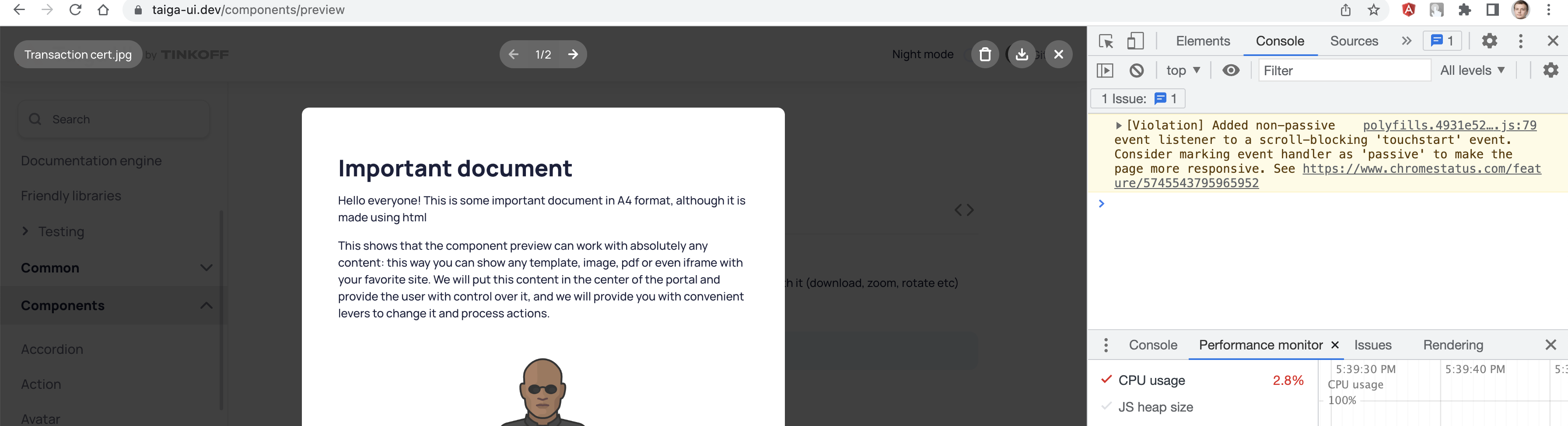 🐞 Added Non Passive Event Listener To A Scroll Blocking Touchstart Event · Issue 1808