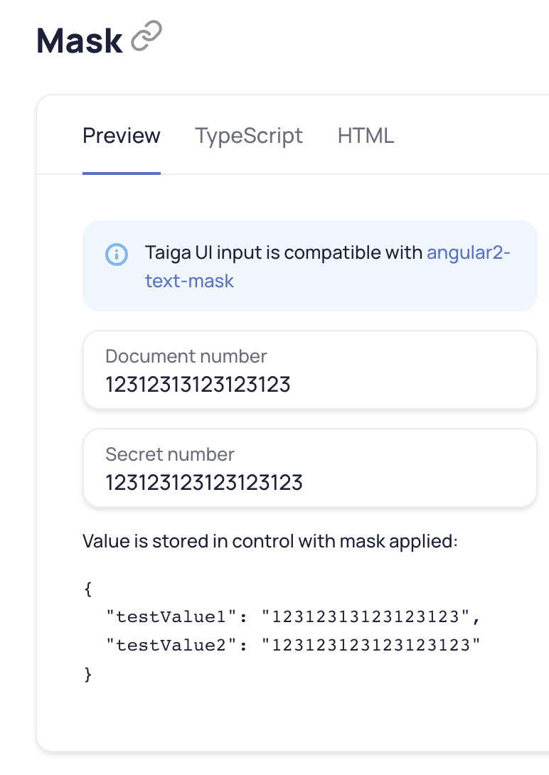 🐞 - Input mask doesn't work on DEMO · Issue #3094 · taiga-family/taiga-ui · GitHub