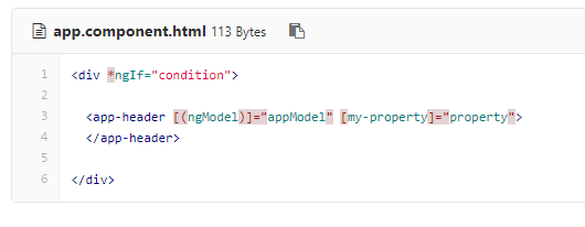 Why does the template code for the application angular highlight red ...