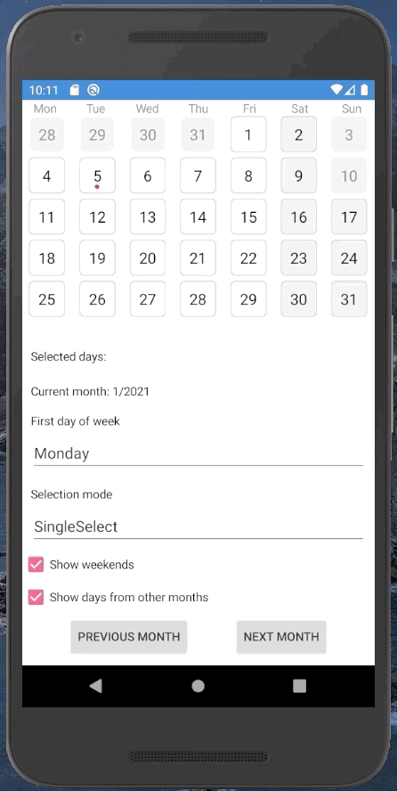 [Spec] Calendar · Issue #1135 · xamarin/XamarinCommunityToolkit · GitHub