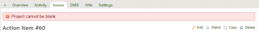 "Project cannot be blank" error when save issue with dmsf link · Issue #1029 · danmunn/redmine ...