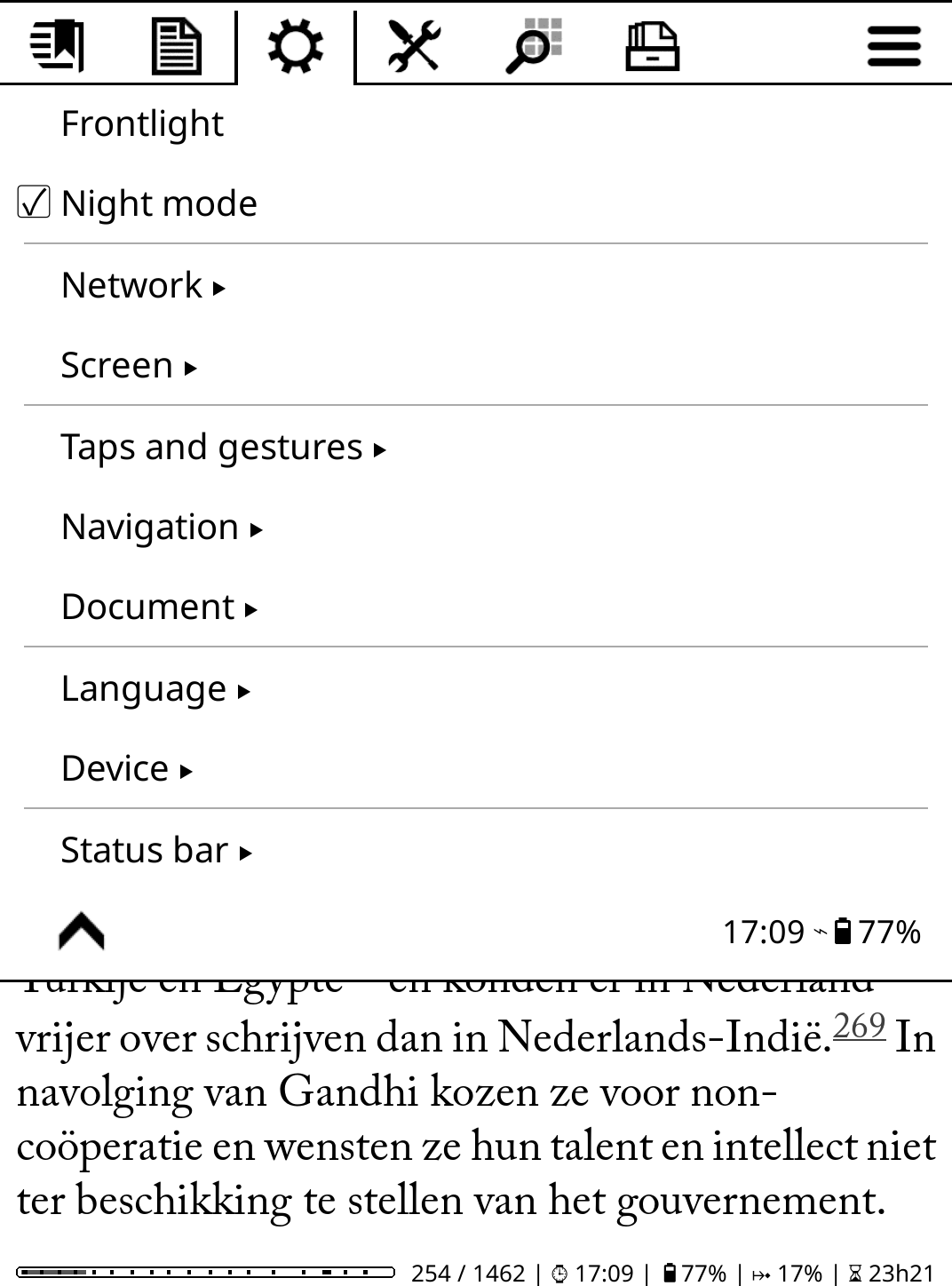 PB632: "Night mode" setting as displayed in menu, becomes inverted with ...