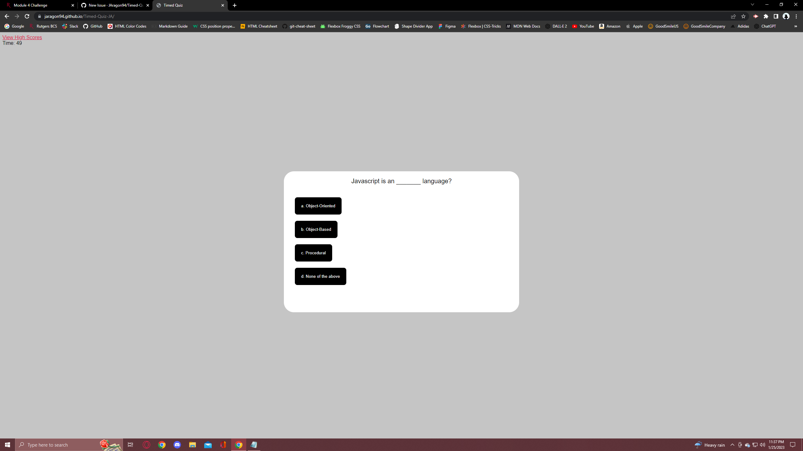 Github Jaragon94timed Quiz Ja Coding Quiz