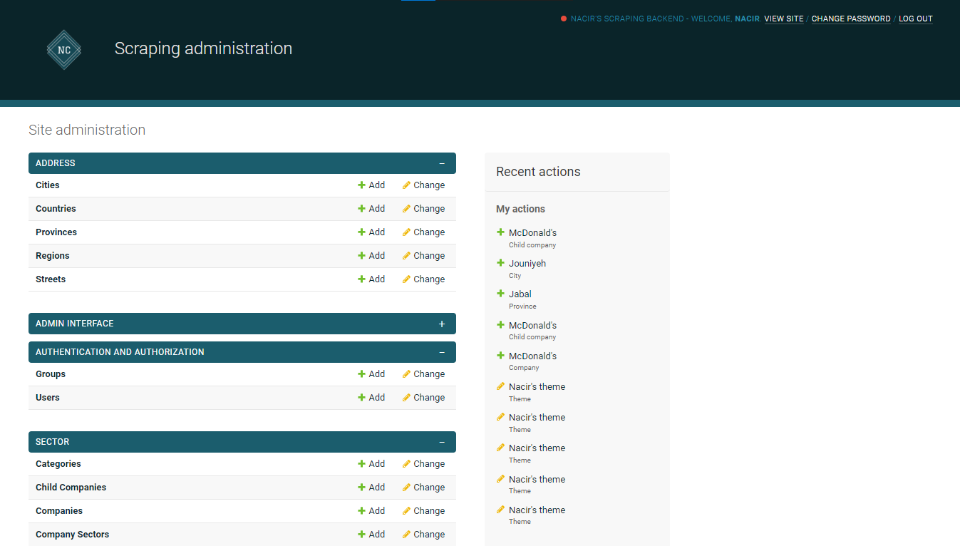 GitHub - NacirChahine/scraper-organizer: Scrapping data management app built with Django ...