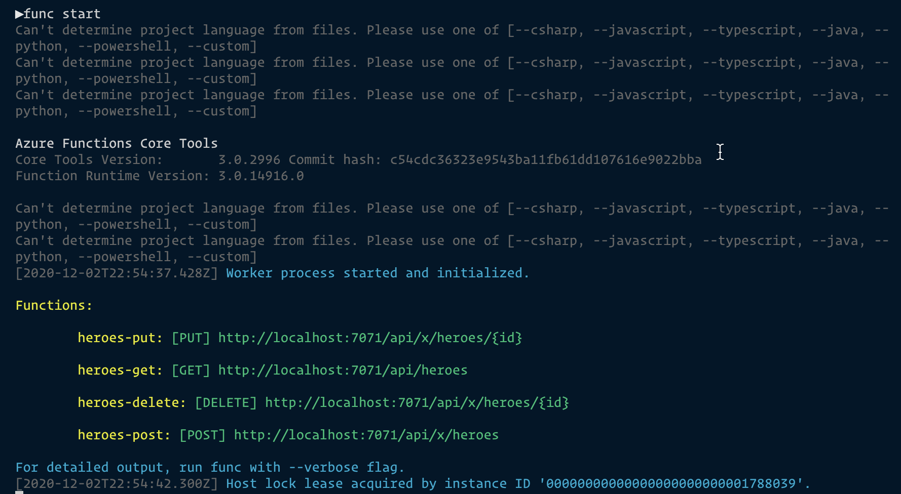Better warnings when unable to determine function app language · Issue #2318 · Azure/azure ...