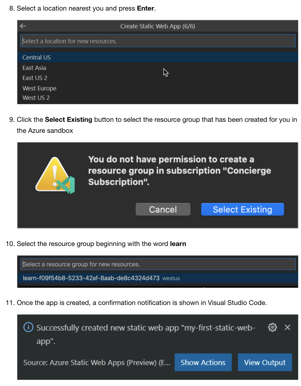 use existing resource group when in the Azure Sandbox · Issue #203 · microsoft/vscode ...