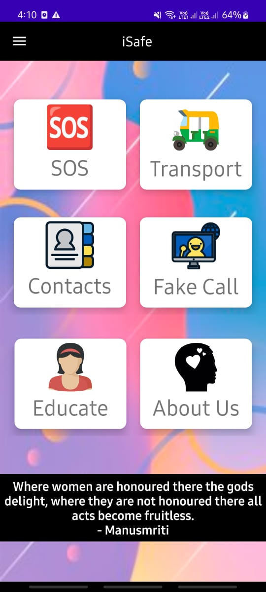 GitHub - soham-1902/iSafe: A women safety application which allows the user to send an SMS to ...