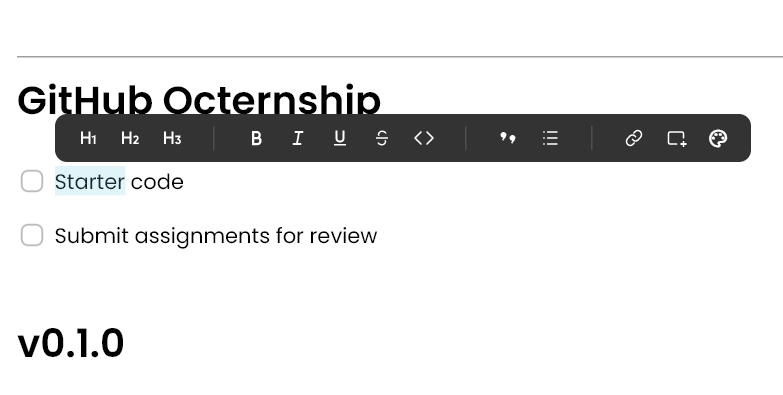 [FR] The text formatting toolbar should appear after the selection ...