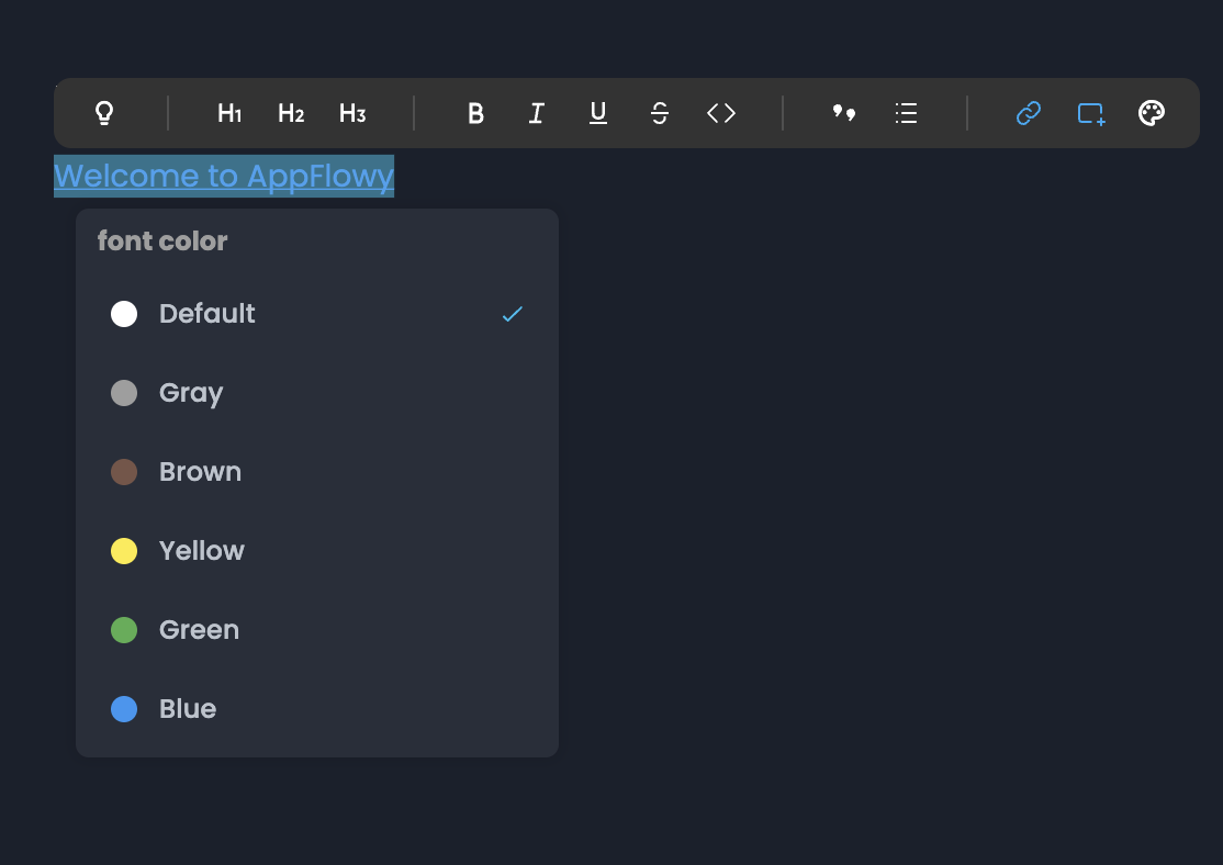Fr Font Color Options Dark Mode · Issue 2296 · Appflowy Ioappflowy · Github