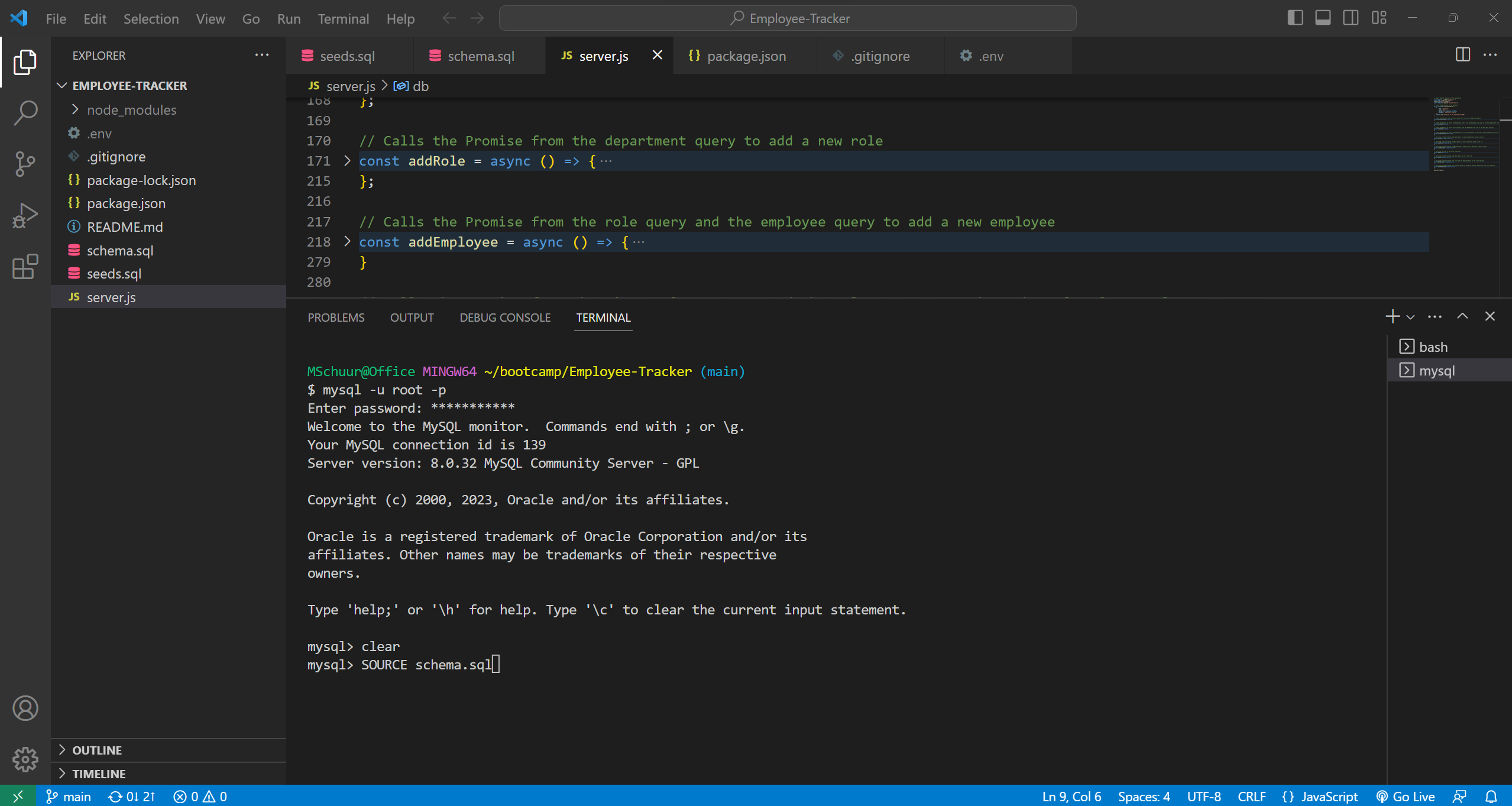 Github Mschuuremployee Tracker 