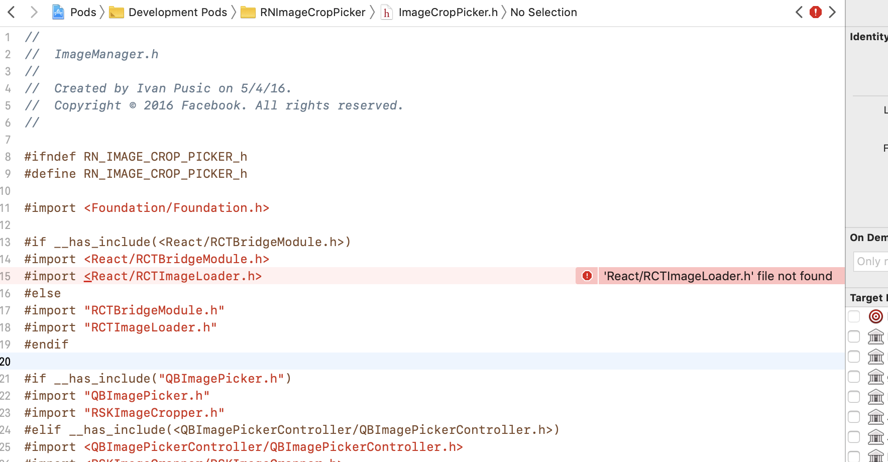 'React/RCTImageLoader.h' file not found after Cocoapods installation · Issue #1109 · ivpusic ...