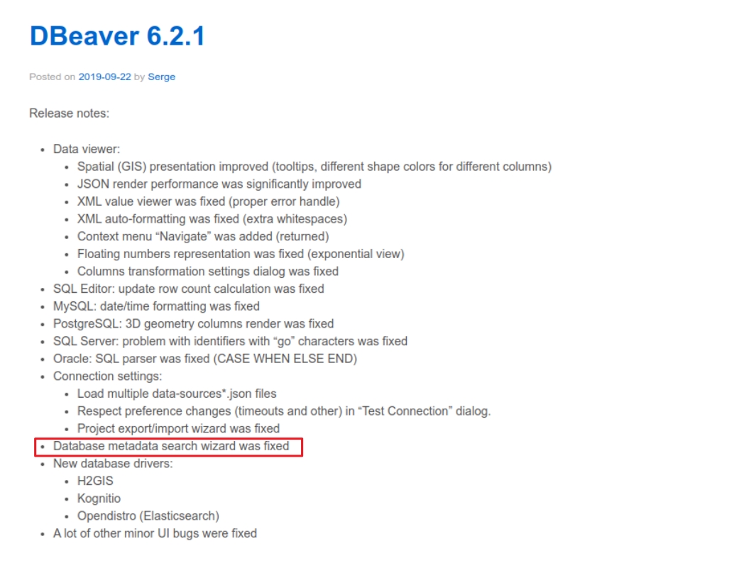 Error when execute search with metadata wizard · Issue #6816 · dbeaver/dbeaver · GitHub