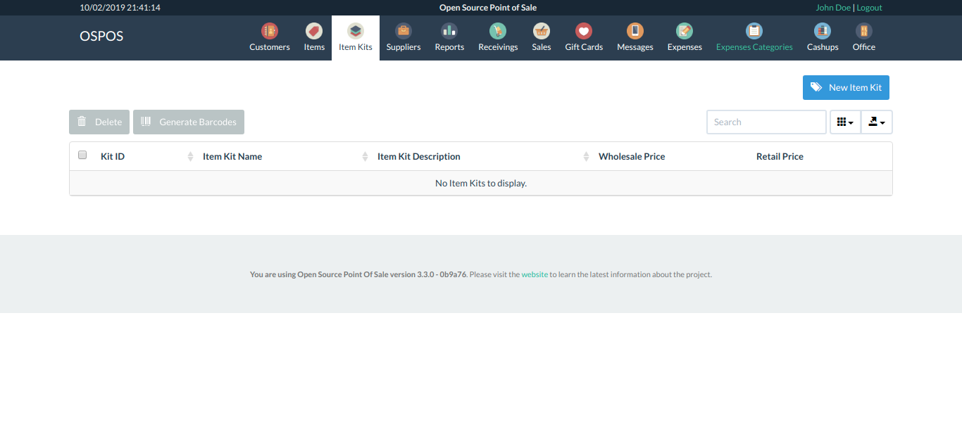 CSS Error & No Item Kits to display · Issue #2559 · opensourcepos/opensourcepos · GitHub
