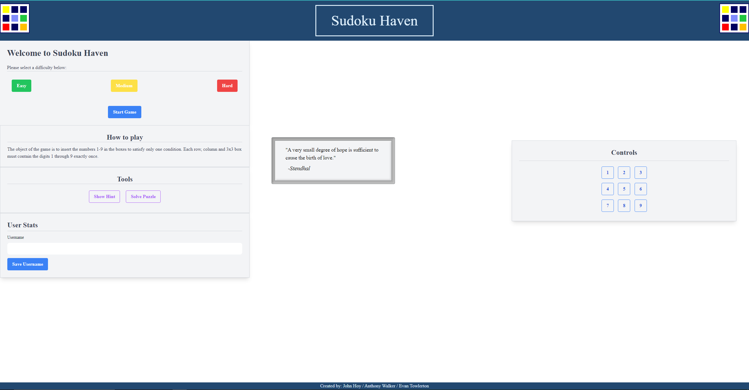 Github Awalker2411sudoku Generator Generate A Random Playable Sudoku Board 