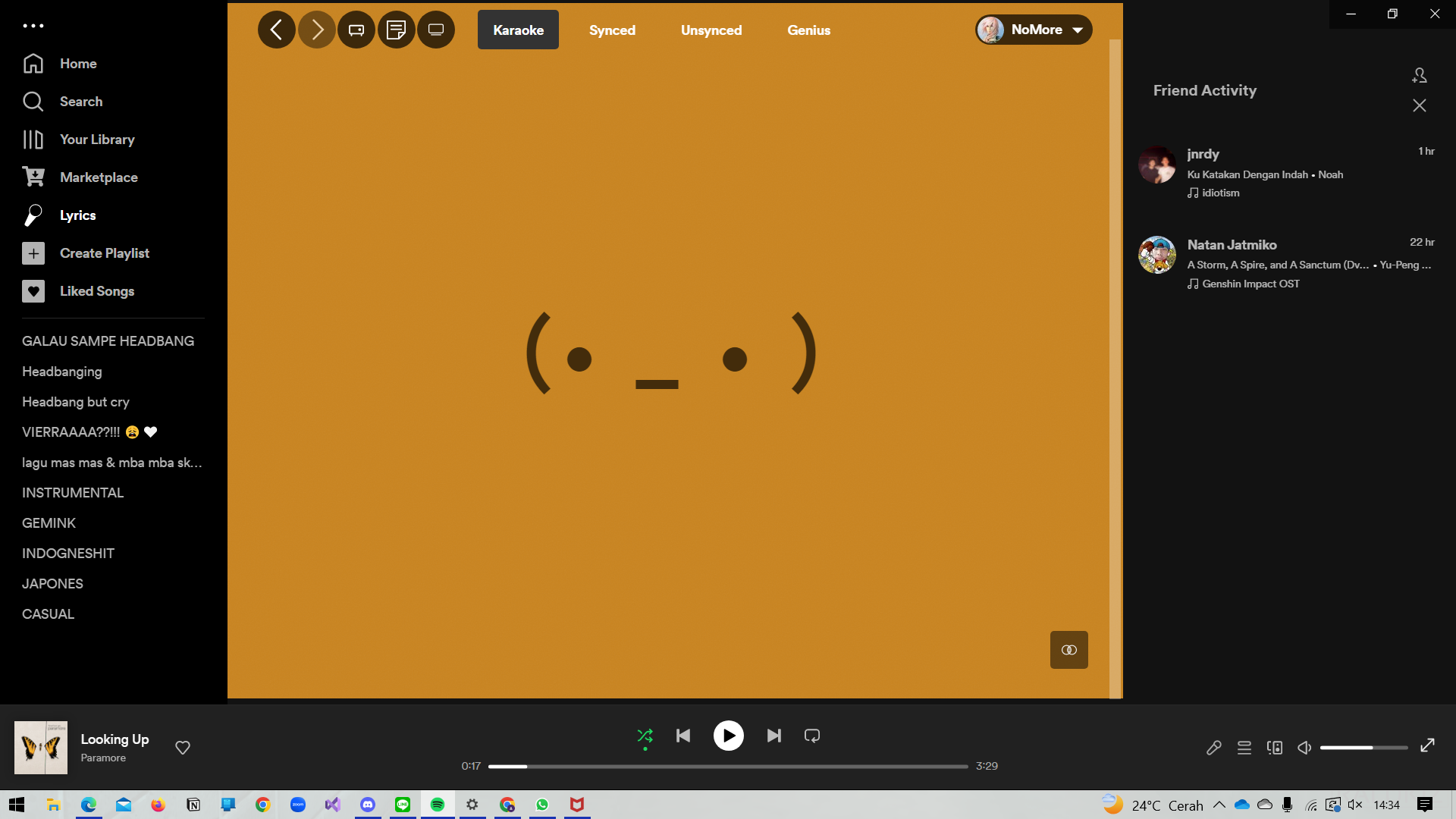 Lyrics can't do Karaoke mode and this logo appears (._.) · Issue #2167 · spicetify/cli · GitHub