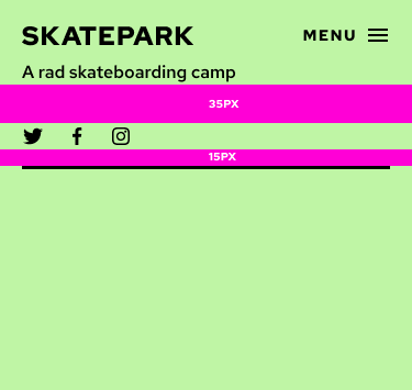 Skatepark: Mobile spacing around social menu is incorrect · Issue #4591 · Automattic/themes · GitHub