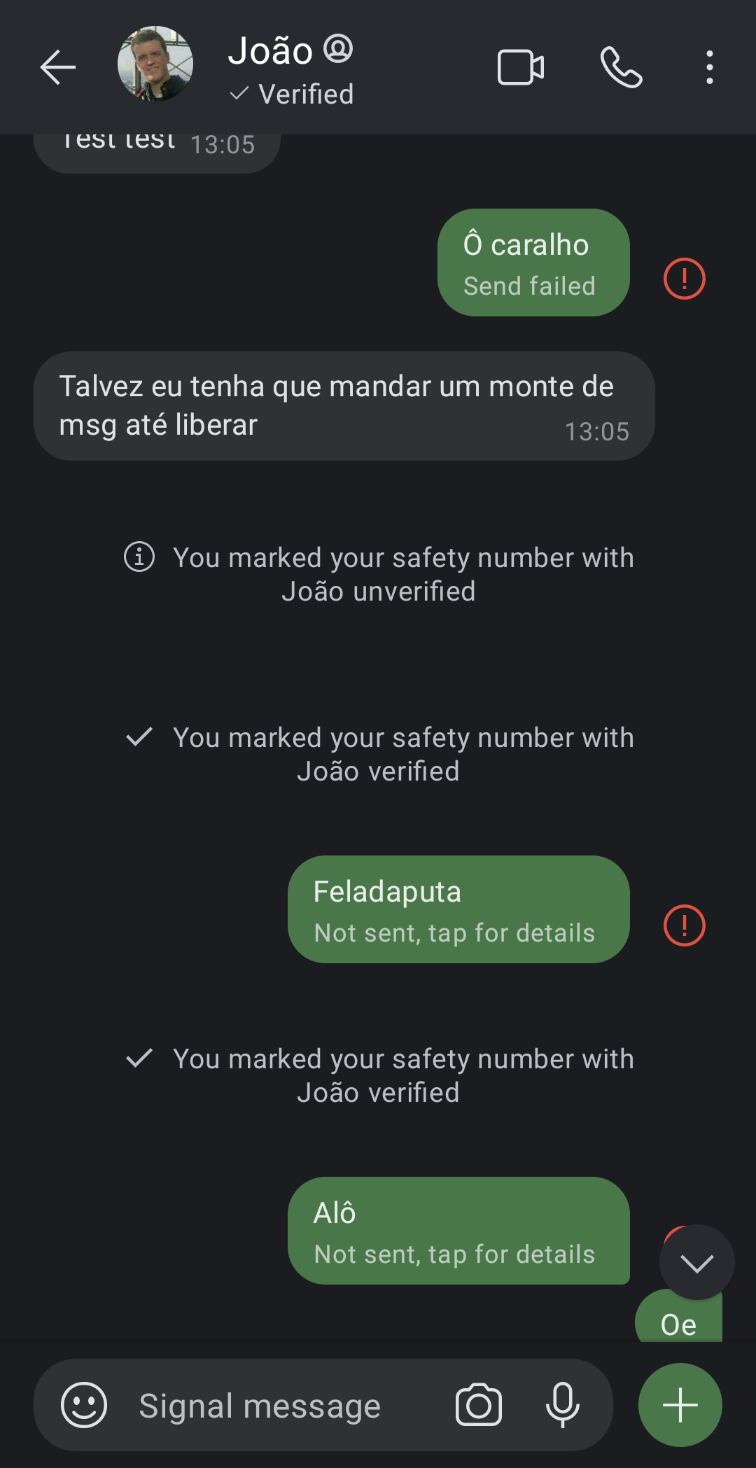 Cant Send Messages To Contact Using Android App After Verifying Their