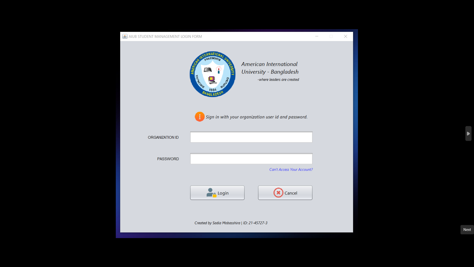 GitHub - sadia-mubasshira/StudentManagementSystem: AIUB Java Oops Project || Student Management ...
