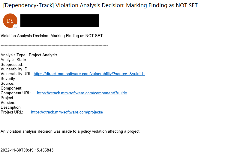 Missing Project Information In New Vulnerable Dependency Alert Mail · Issue 2139 