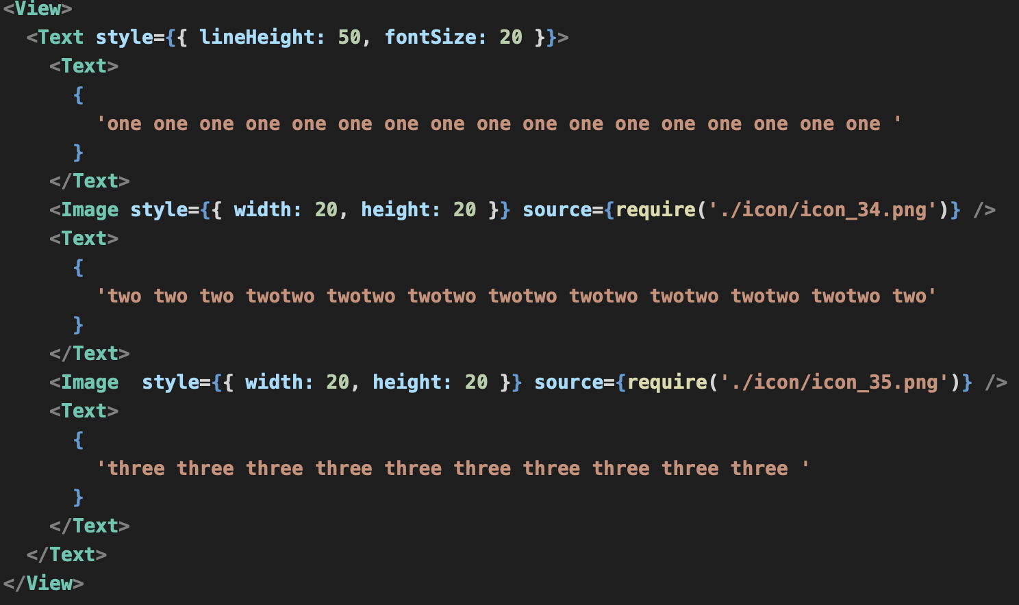 On iOS, Text lineheight does not take effect when an image is embedded in a Text and starts with ...