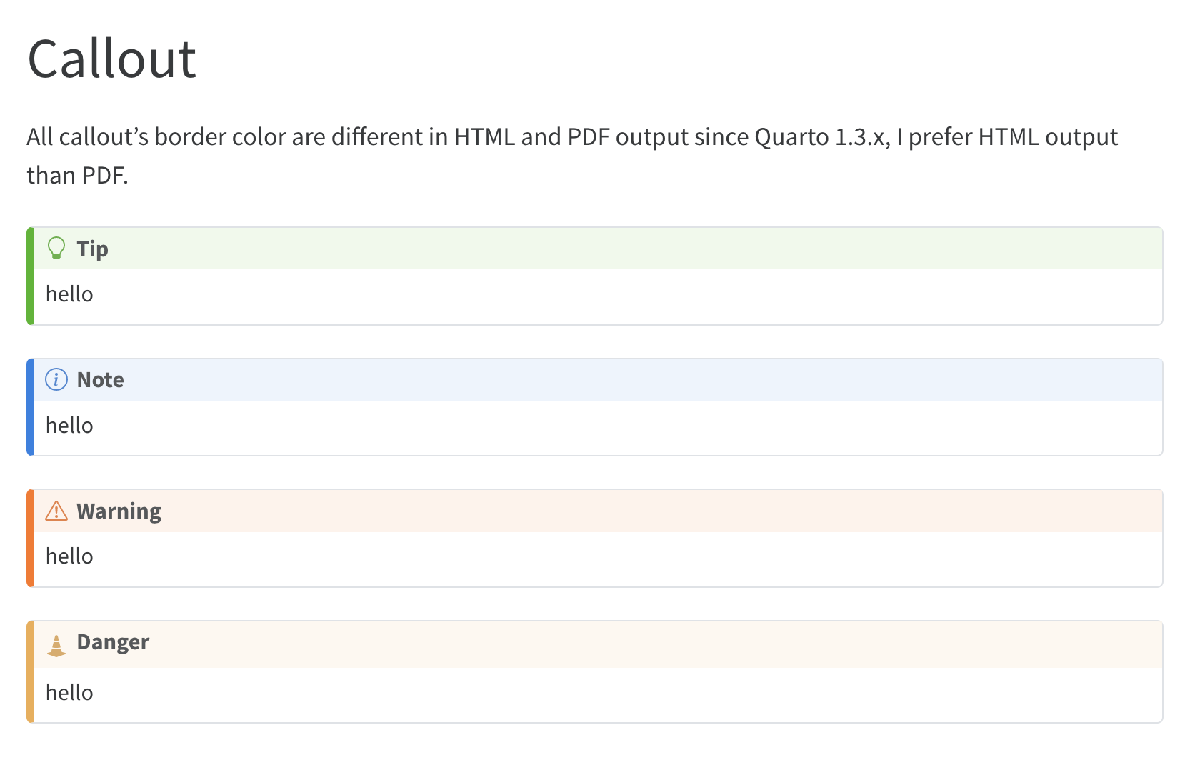 Different callout border color behavior in HTML and PDF output · Issue ...