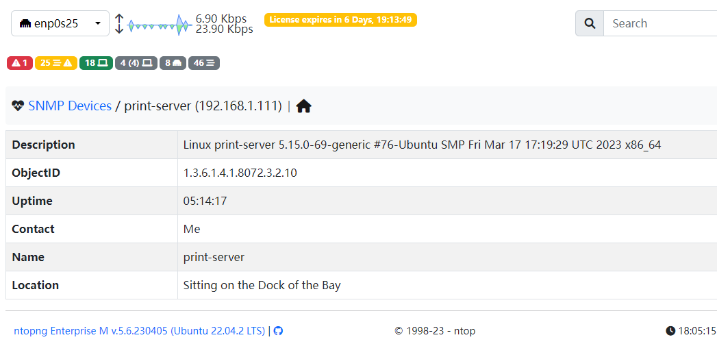Adding SNMP device succeeded, but polling failed · Issue #7353 · ntop/ntopng · GitHub