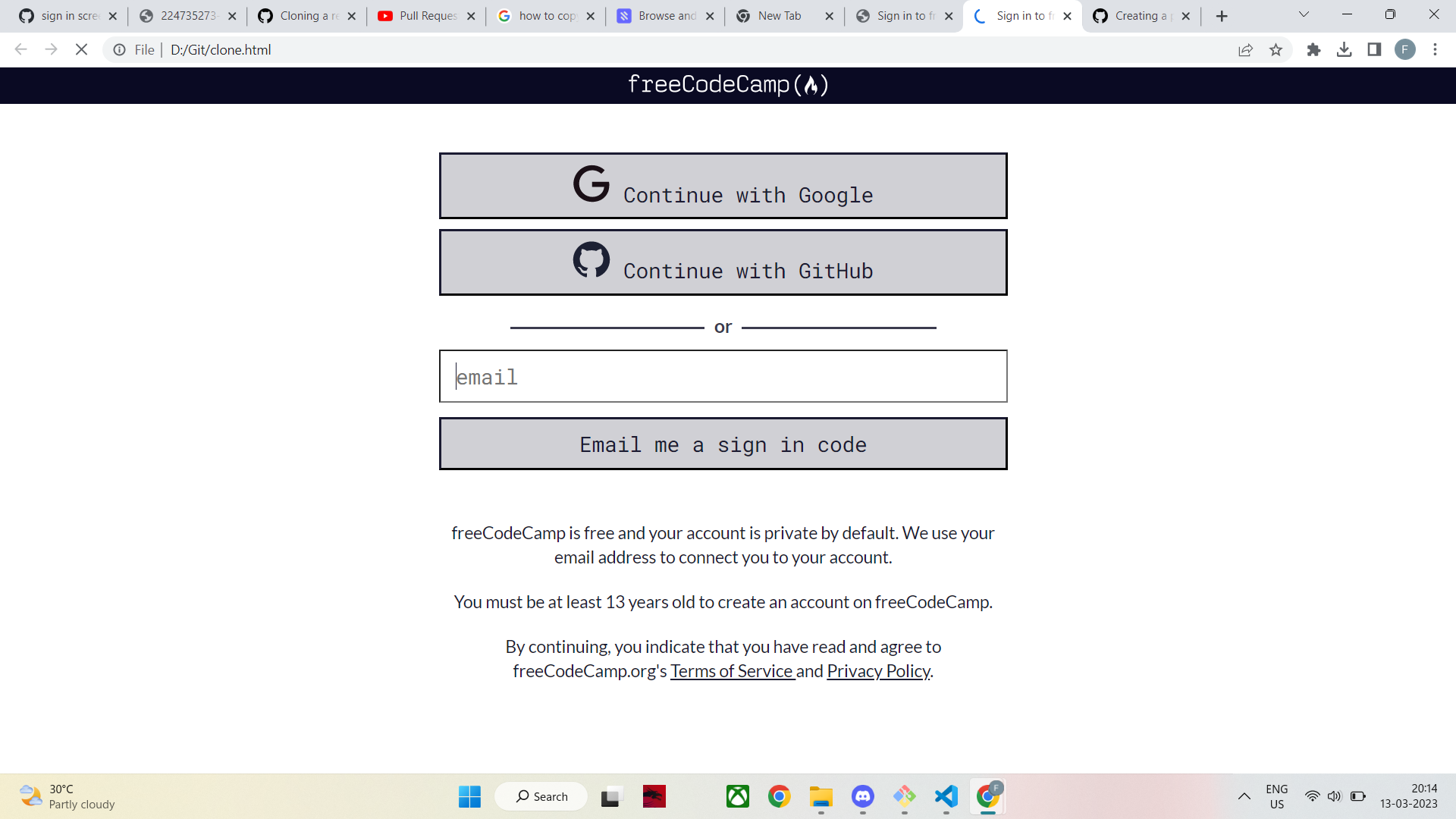 sign in screen · Issue #49687 · freeCodeCamp/freeCodeCamp · GitHub