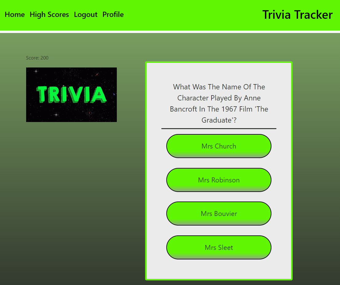 GitHub - MZernick/Trivia-Tracker: Trivia Game is an application for ...