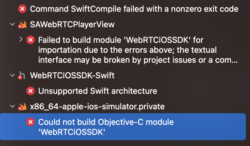 Facing errors on updating WebRTC.xcframework and WebRTCiOSSDK.xcframework after OS update (iOS ...