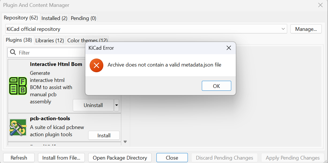 Kicad 7.0.6->Archive does not contain a valid metadata.json file · Issue #132 · espressif/kicad ...