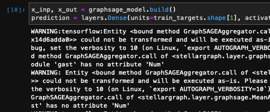 Warning (Assertion Error?) on `graphsage.build()` · Issue #489 · stellargraph/stellargraph · GitHub