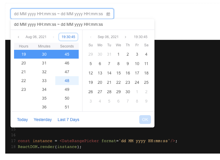 Time selection in DateRangePicker · Issue #1816 · rsuite/rsuite · GitHub