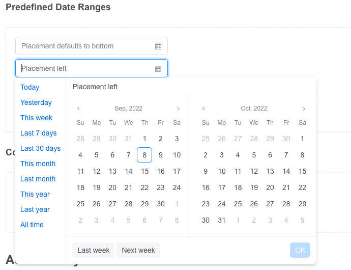 DateRangePicker with prop showOneCalendar has broken OK button · Issue #2691 · rsuite/rsuite ...