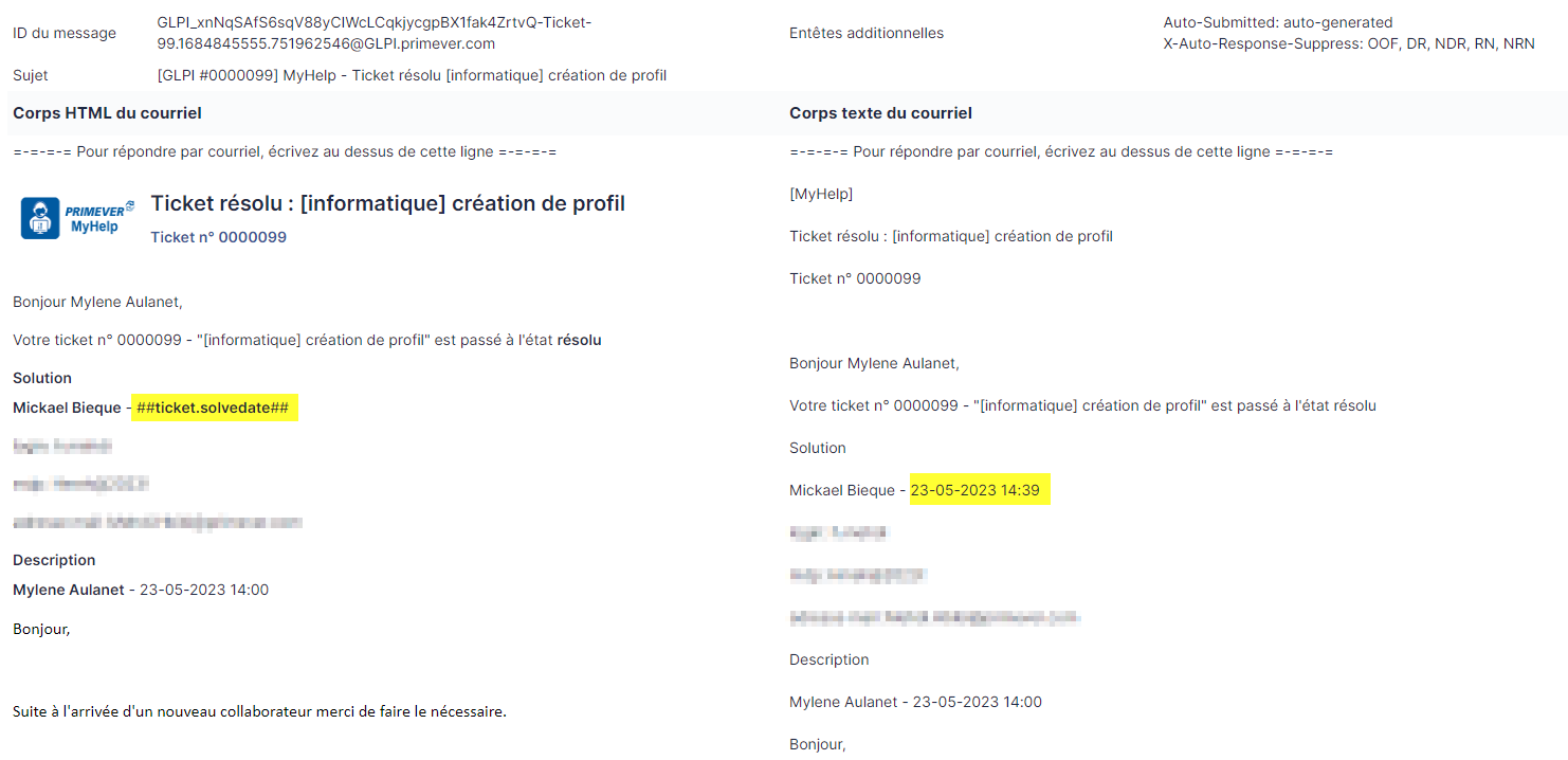 Resolve ticket notification - ##ticket.solvedate## not converted in ...