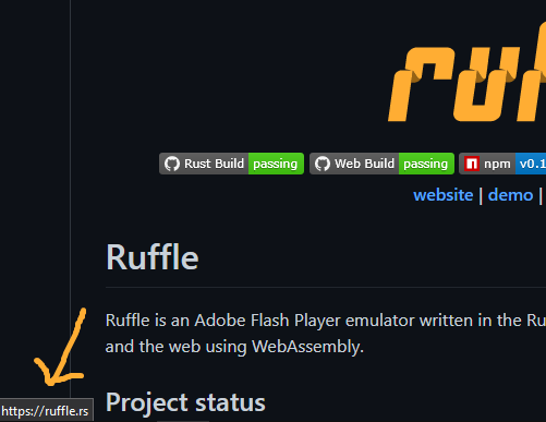 Links do not show url at bottom of the screen · Issue #6606 · ruffle-rs/ruffle · GitHub