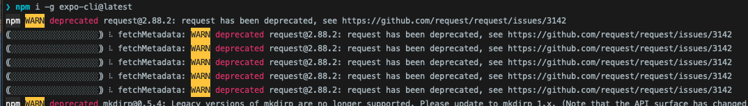 Request is deprecated · Issue #1750 · expo/expo-cli · GitHub