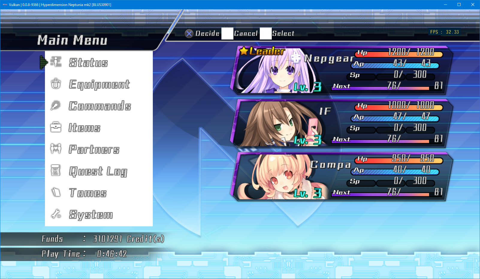 [BLUS30901] [Regression] Hyperdimension Neptunia mk2 · Issue #7240 · RPCS3/rpcs3 · GitHub