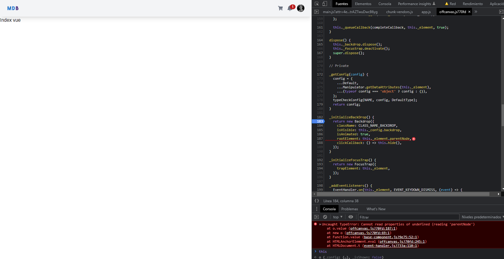 Offcanvas gives error after click on a link · Issue #1266 · mdbootstrap/TW-Elements · GitHub