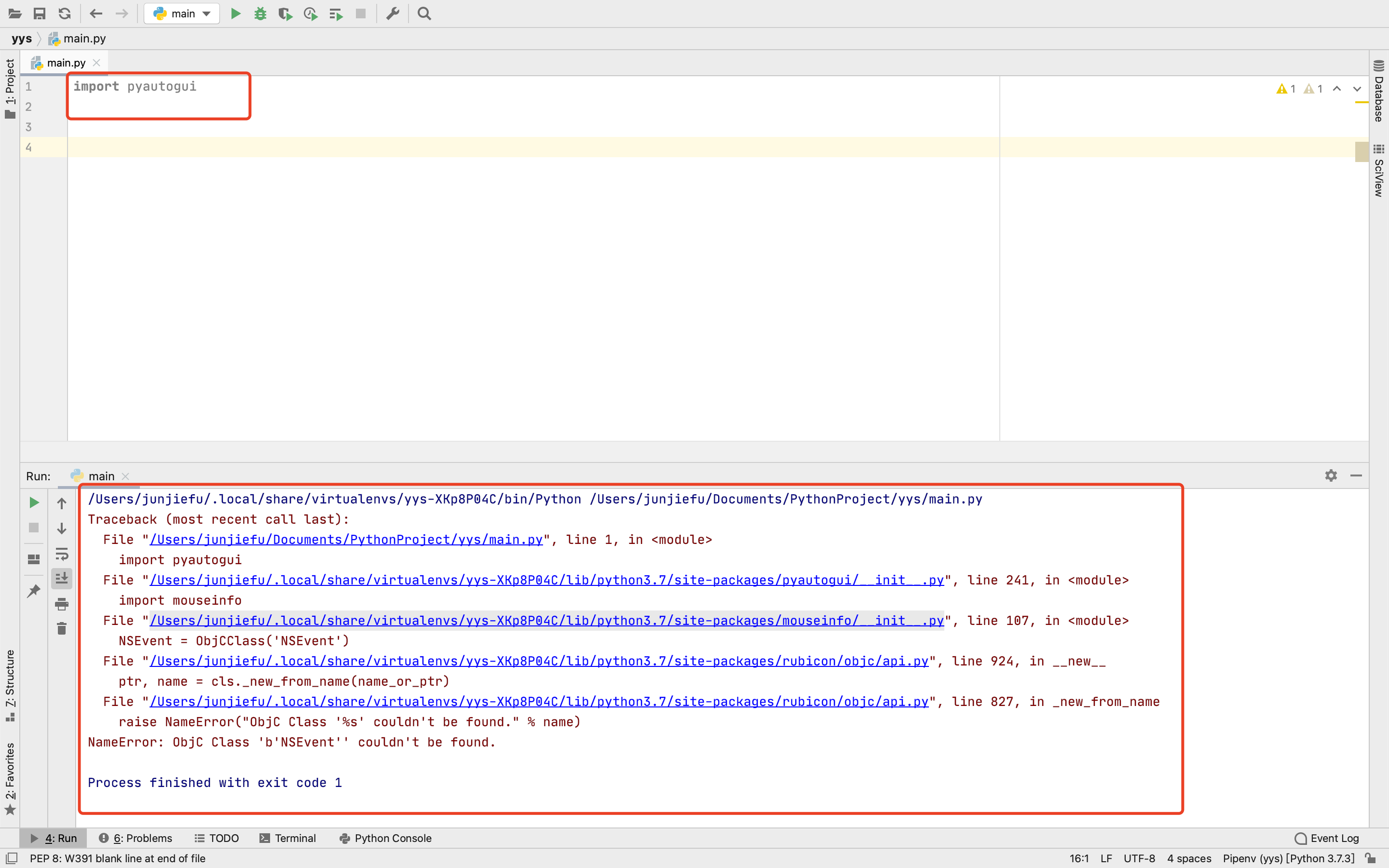 Import And Installation Are Correct But Compilation Is Wrong · Issue 528 · Asweigart Pyautogui